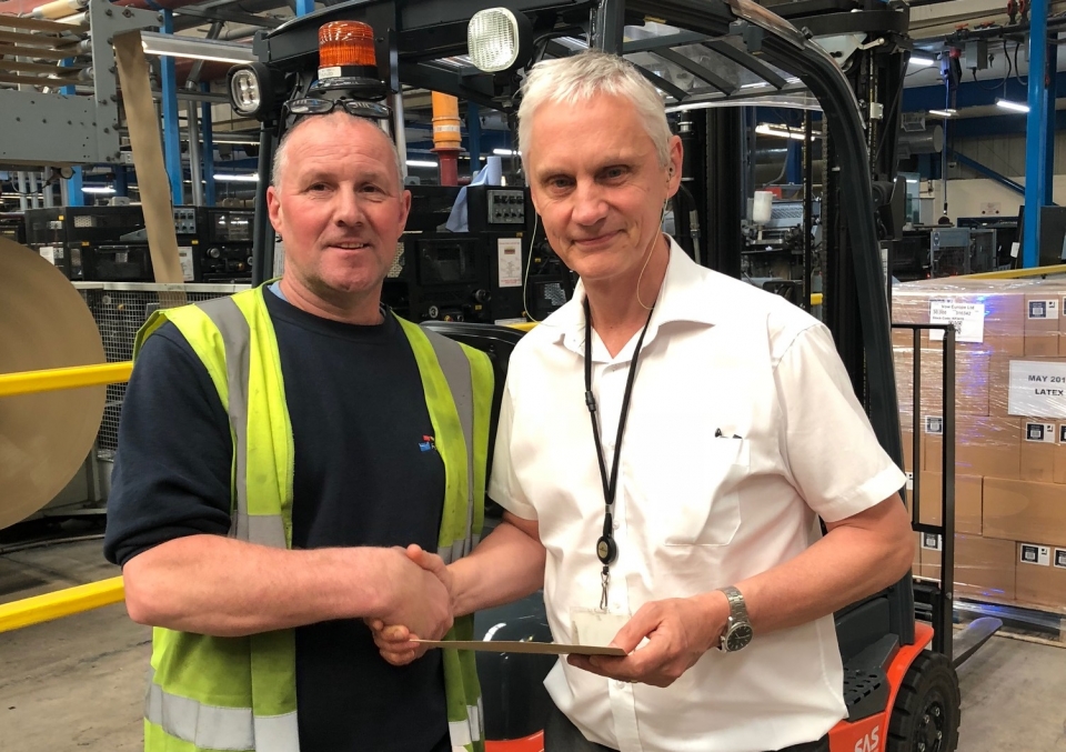 Mick Riley – 15 Years Service - Heritage Envelopes