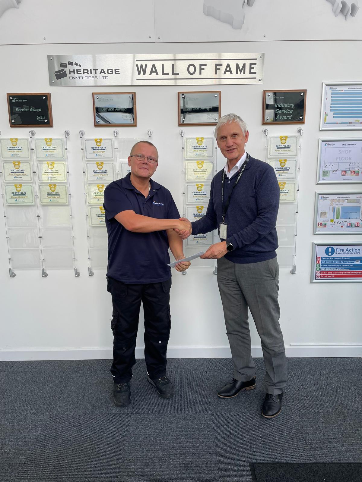 Stuart Oakland - 30 Years Service Award - Heritage Envelopes